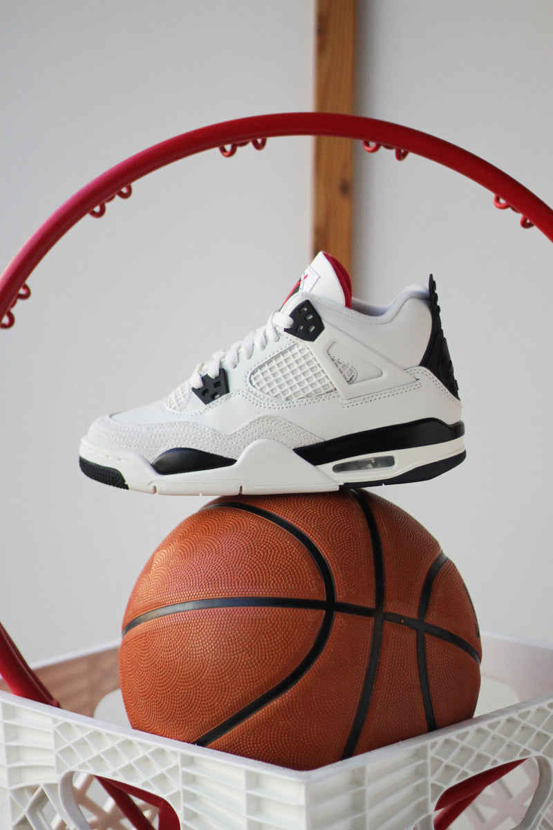 AIR JORDAN 4 RETRO (GS) "SAIL/BLACK-UNIVERSITY RED" – Sneaker Room