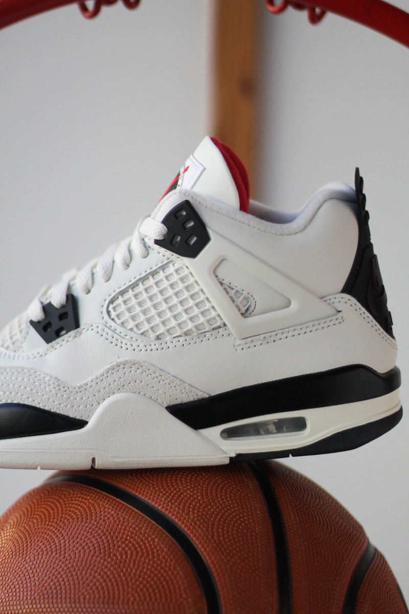 AIR JORDAN 4 RETRO (GS) "SAIL/BLACK-UNIVERSITY RED" – Sneaker Room